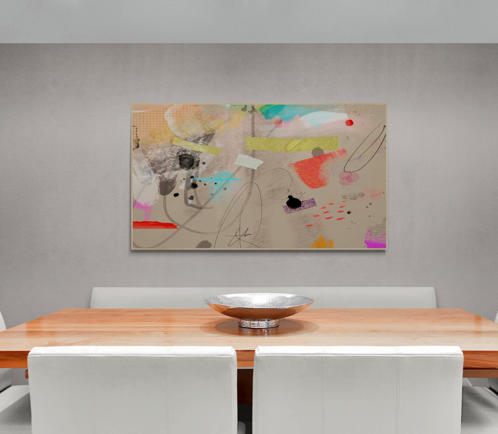 Samsung Frame TV Art, Beige and Orange Digital Art for Samsung TV ...