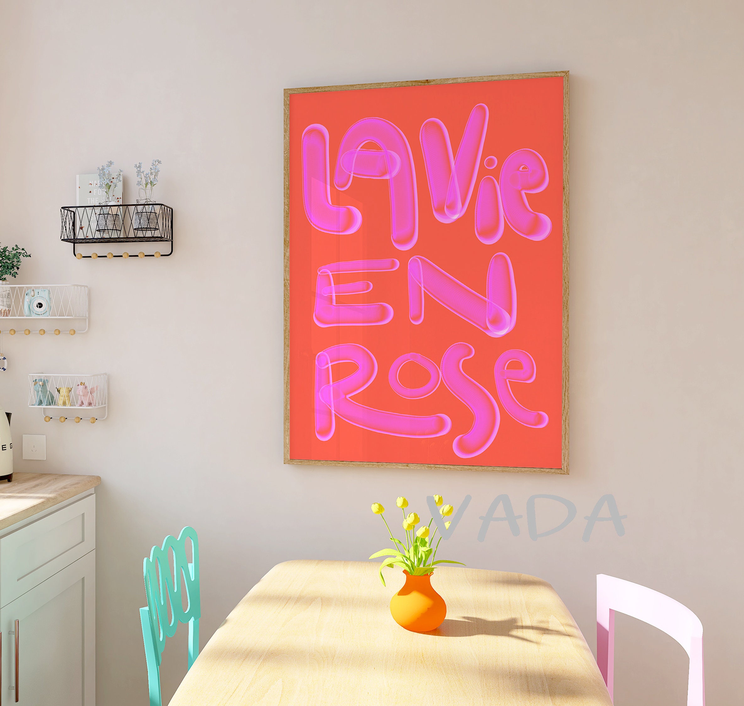 La Vie En Rose Art Print: Magenta Quote (digital Download) - Etsy