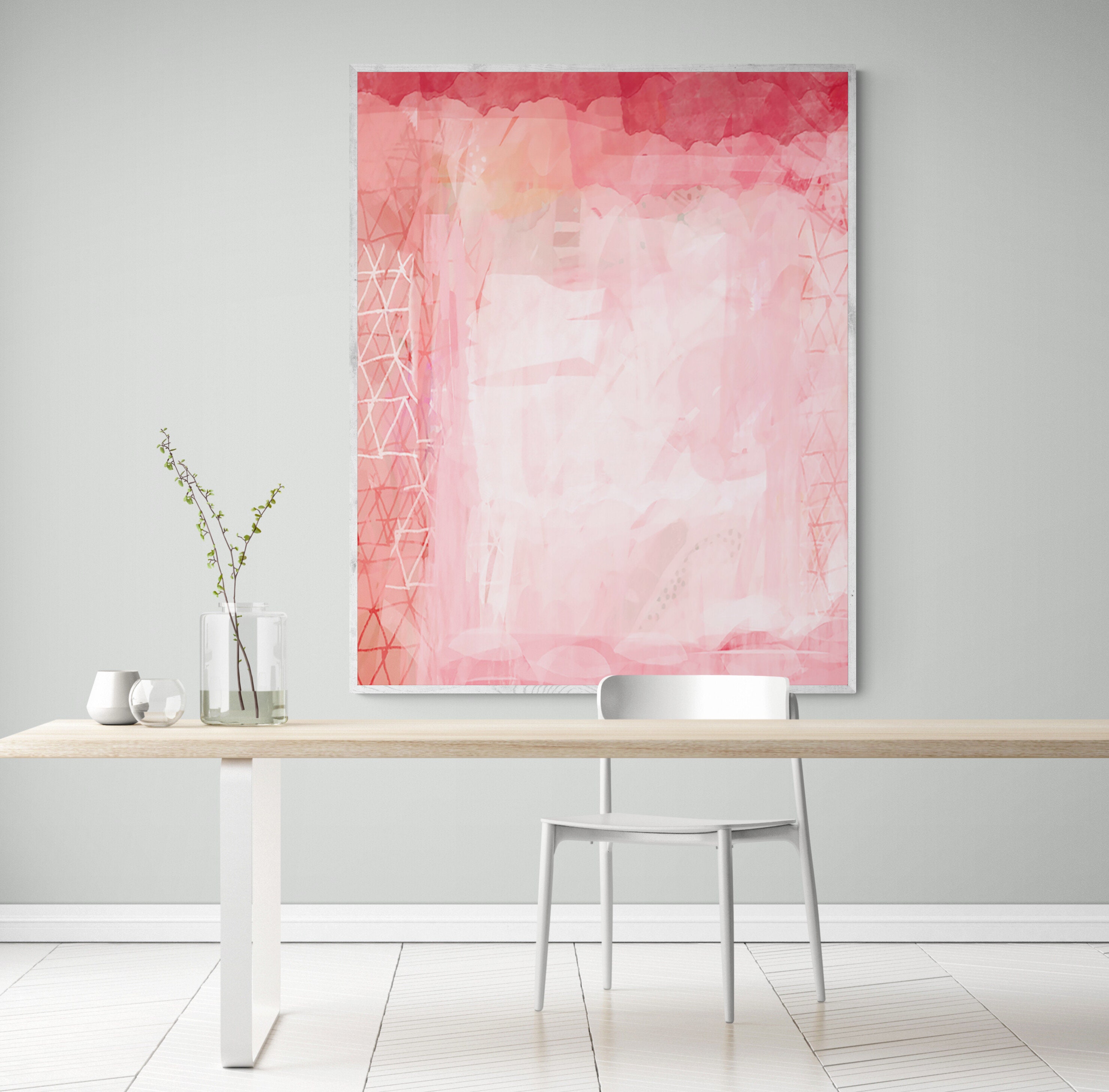 Digital Printable Abstract Art Print Light Pink Abstract - Etsy