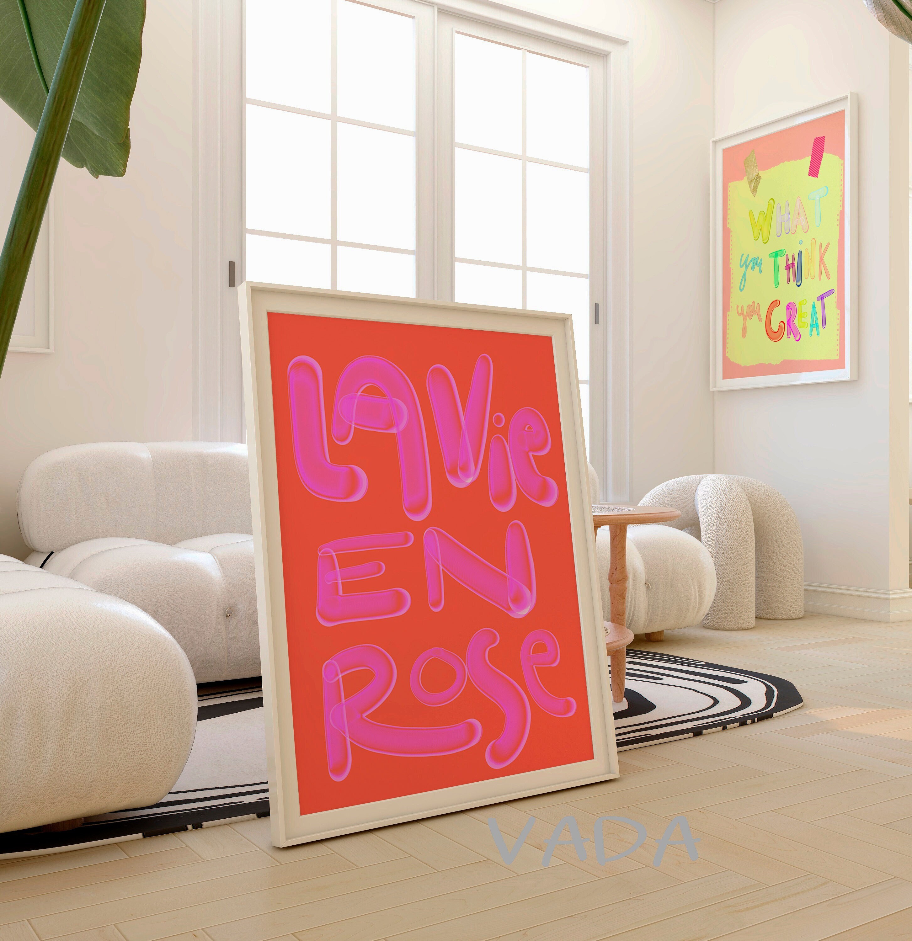 La Vie En Rose Art Print: Magenta Quote (digital Download) - Etsy