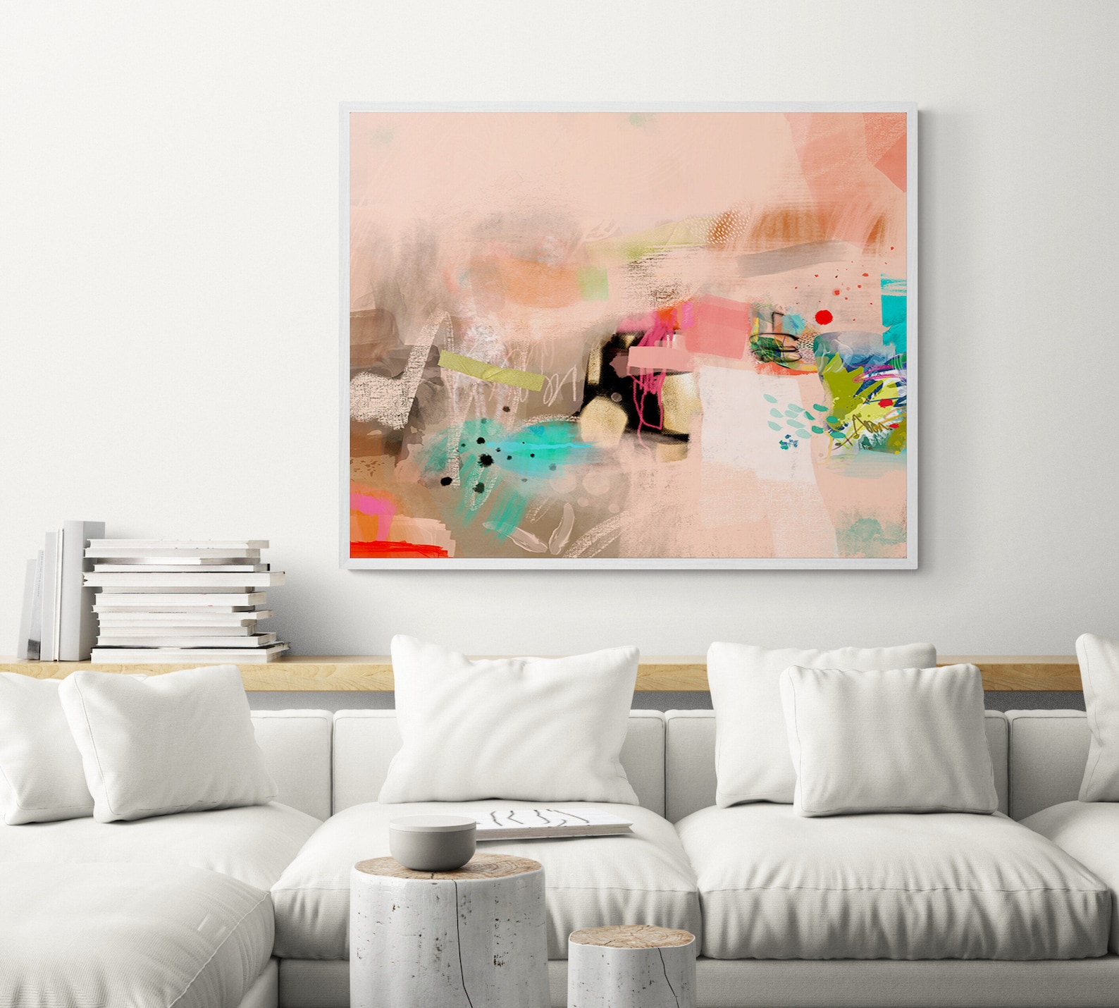 Printable Abstract Art Print Light Coral Abstract Painting - Etsy