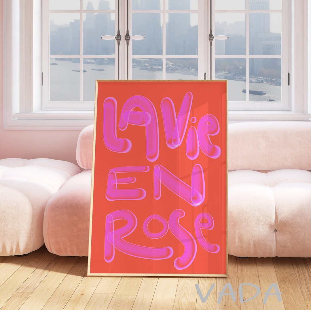 La Vie En Rose Art Print: Magenta Quote (digital Download) - Etsy