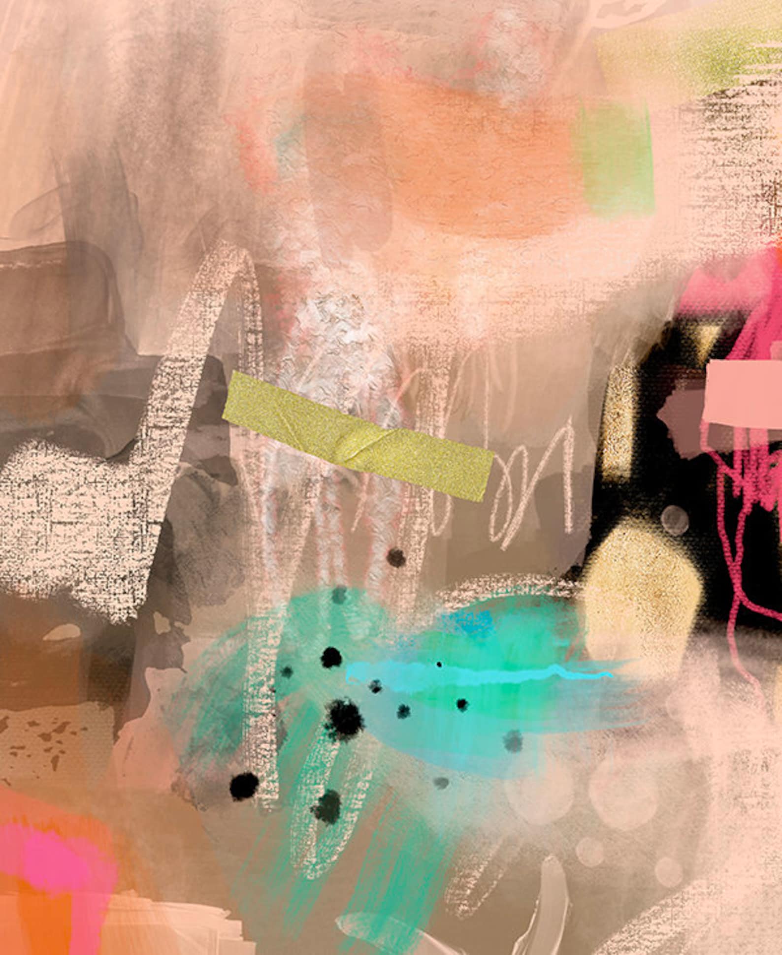 Printable Abstract Art Print Light Coral Abstract Painting - Etsy