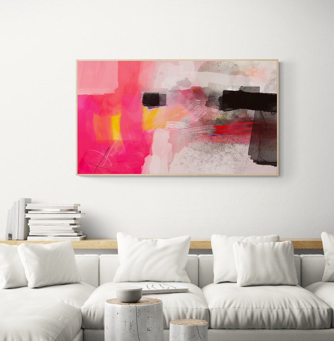 Frame TV Art Pink and Black Digital Art for Samsung TV - Etsy