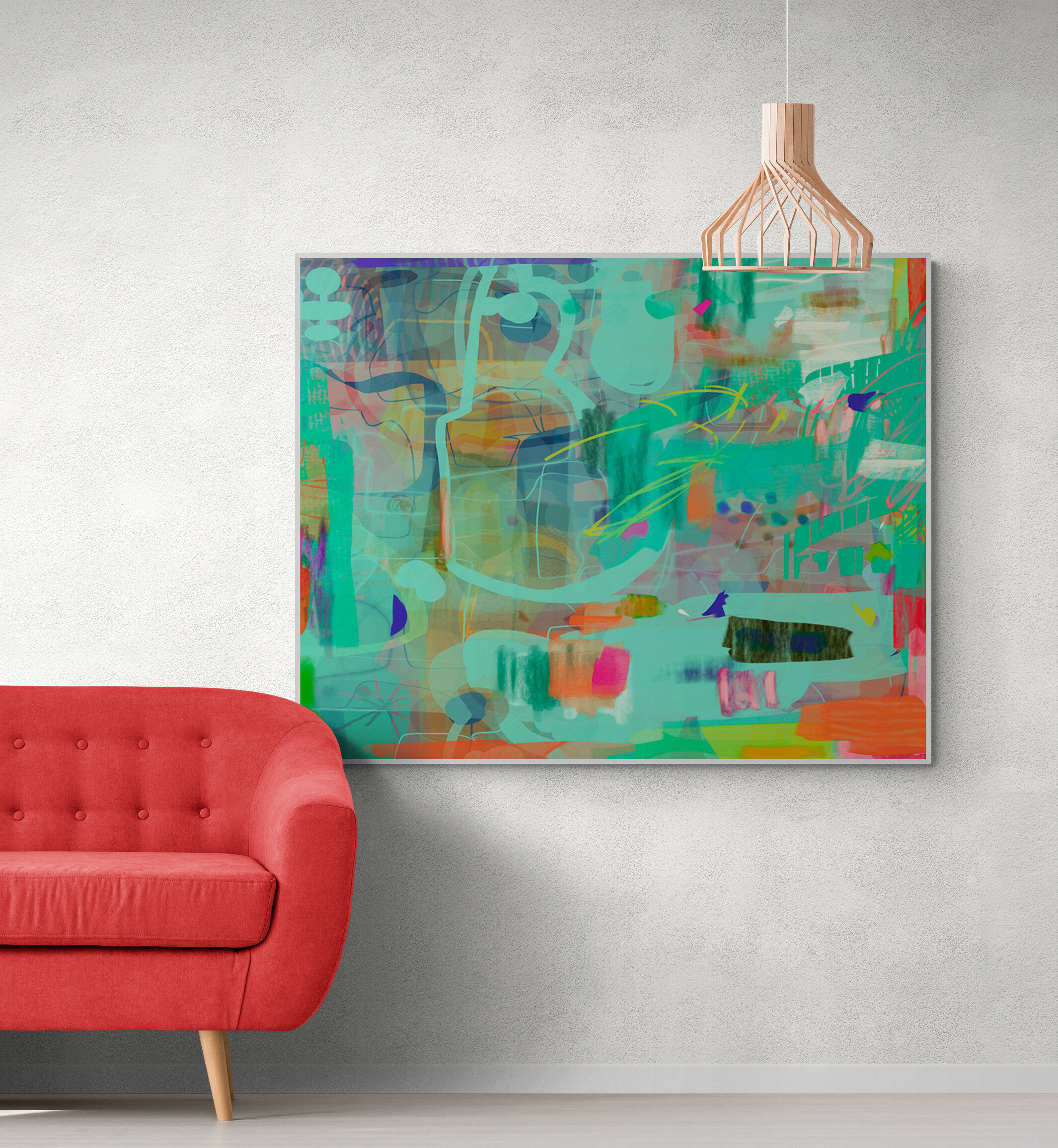 Abstrakte Kunst zum Ausdrucken, digitale abstrakte Malerei, digitale ...