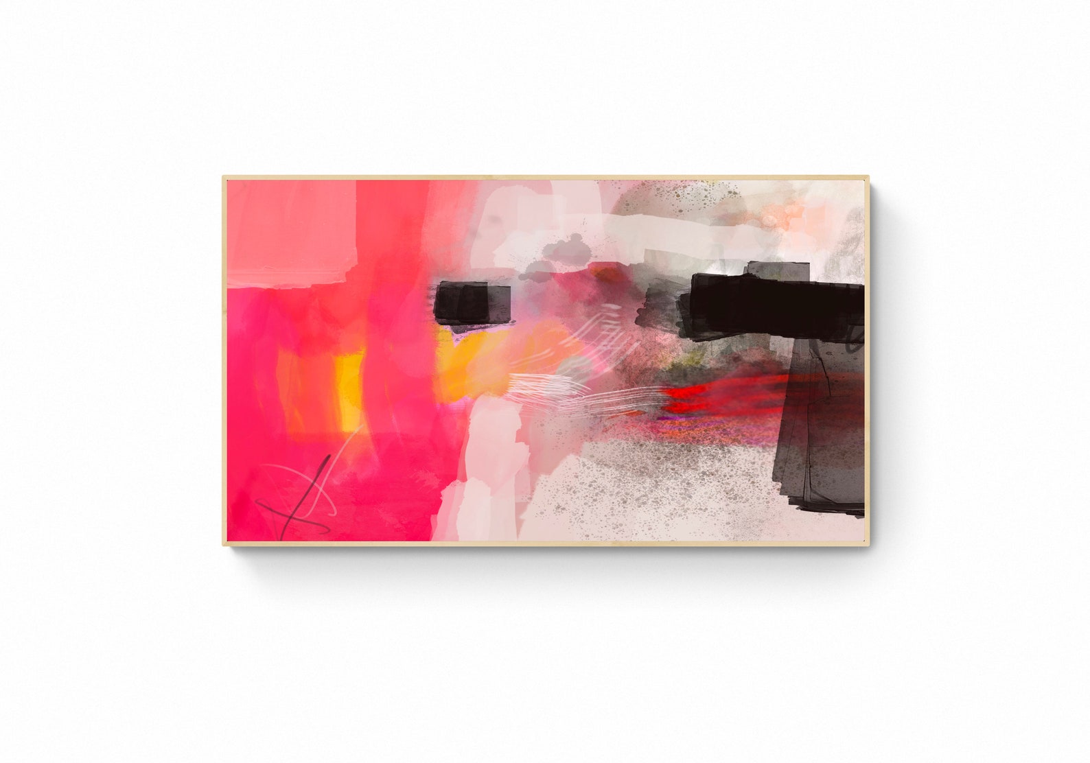 Frame TV Art Pink and Black Digital Art for Samsung TV - Etsy