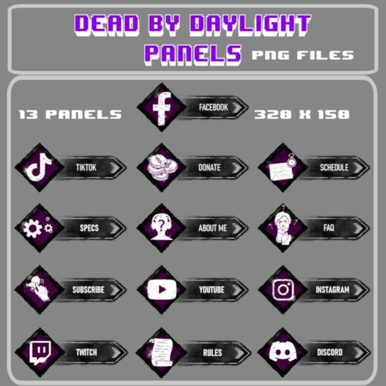 13 Twitch Panels Dead by Daylight Design - Etsy
