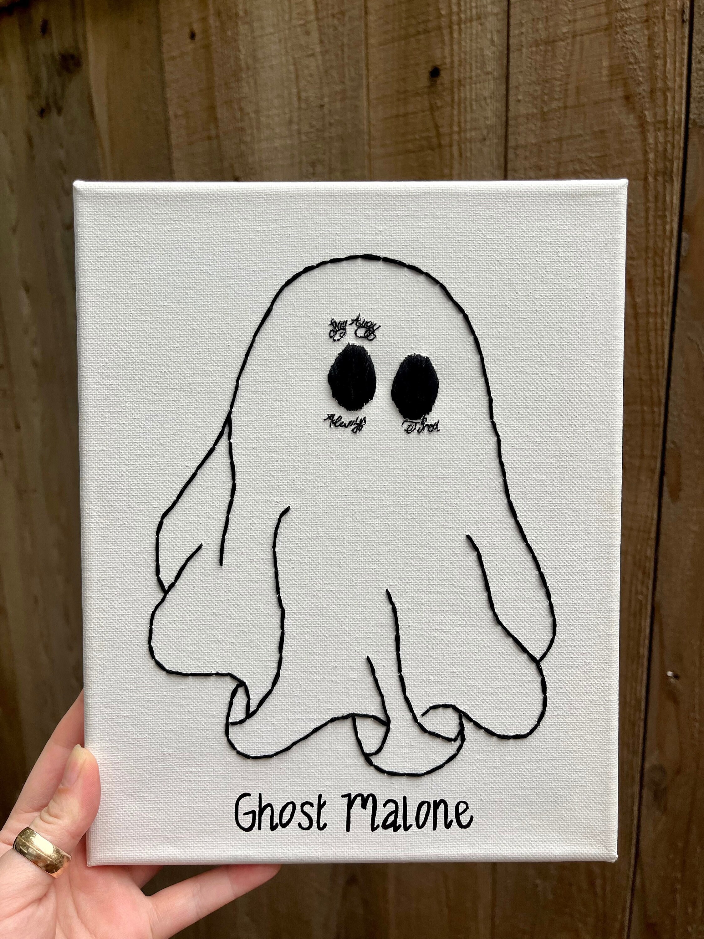 Ghost Malone Embroidered Canvas Halloween Wall Decor - Etsy