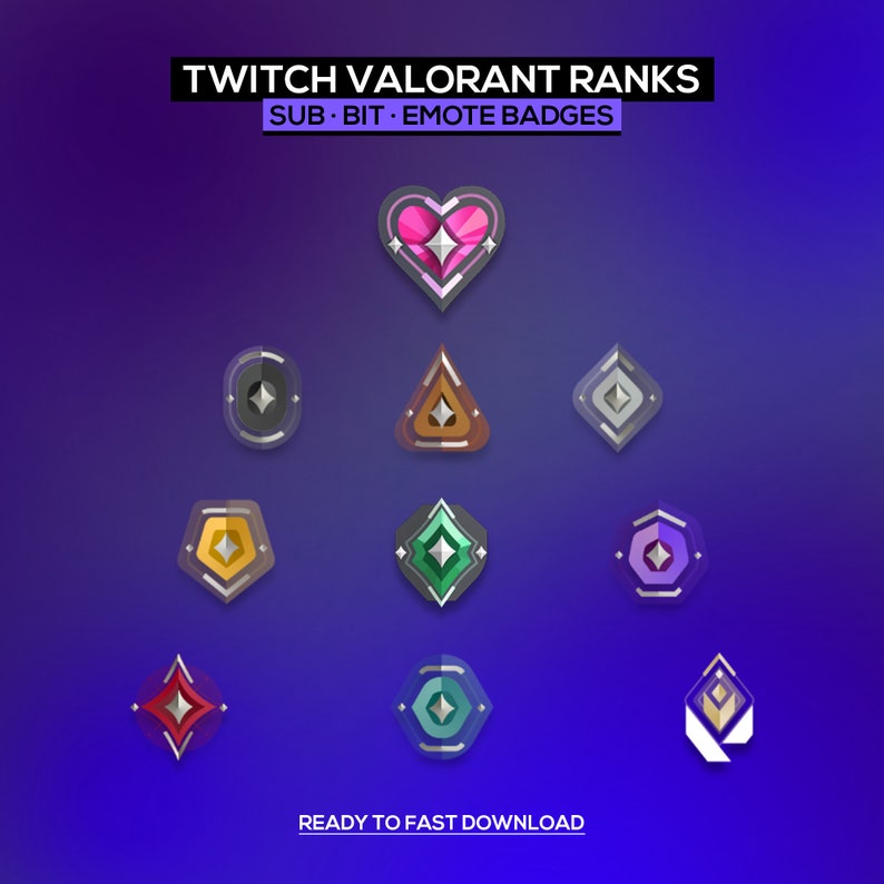 All Valorant Badges Ranks + Extra Rank | Cheer/sub Badges Valorant ...