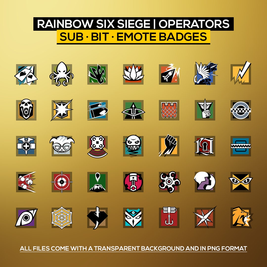 Twitch ALL Rainbow Six Siege Operators | Sub / Cheer / Emote Badges ...