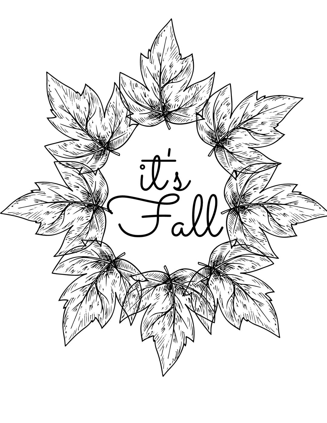 It's Fall Coloring Page - Etsy