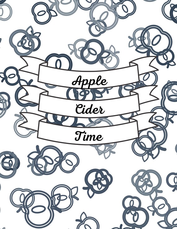 Apple Cider Time Coloring Page - Etsy