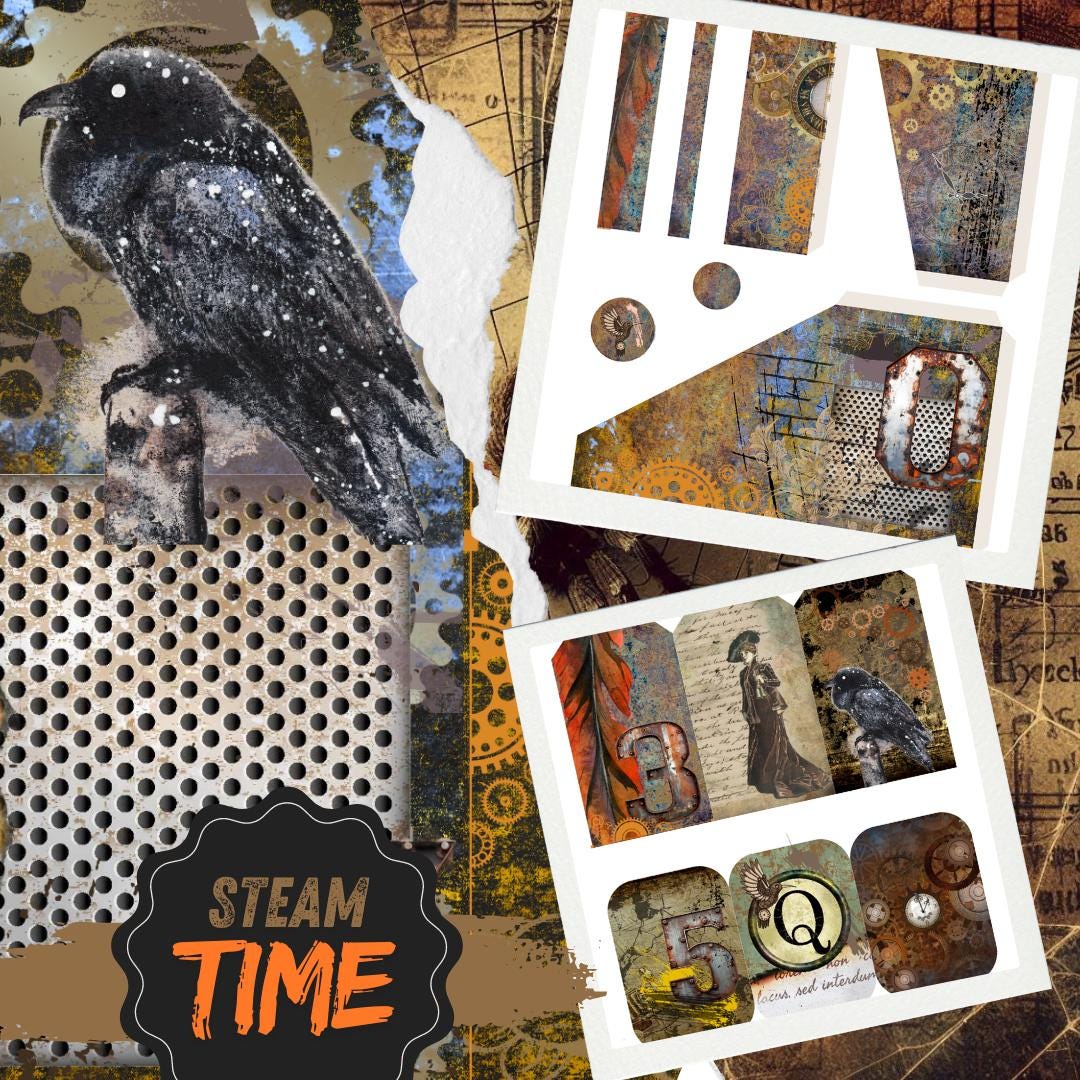 Digital Prints "steam Time" Junk Journal - Scrapbook - Printable ...