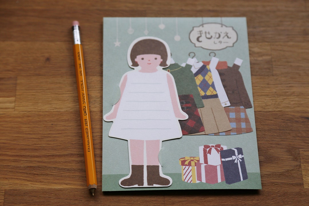 Japanese Washi Mini Letter Doll With Plaid Skrit Set - Etsy