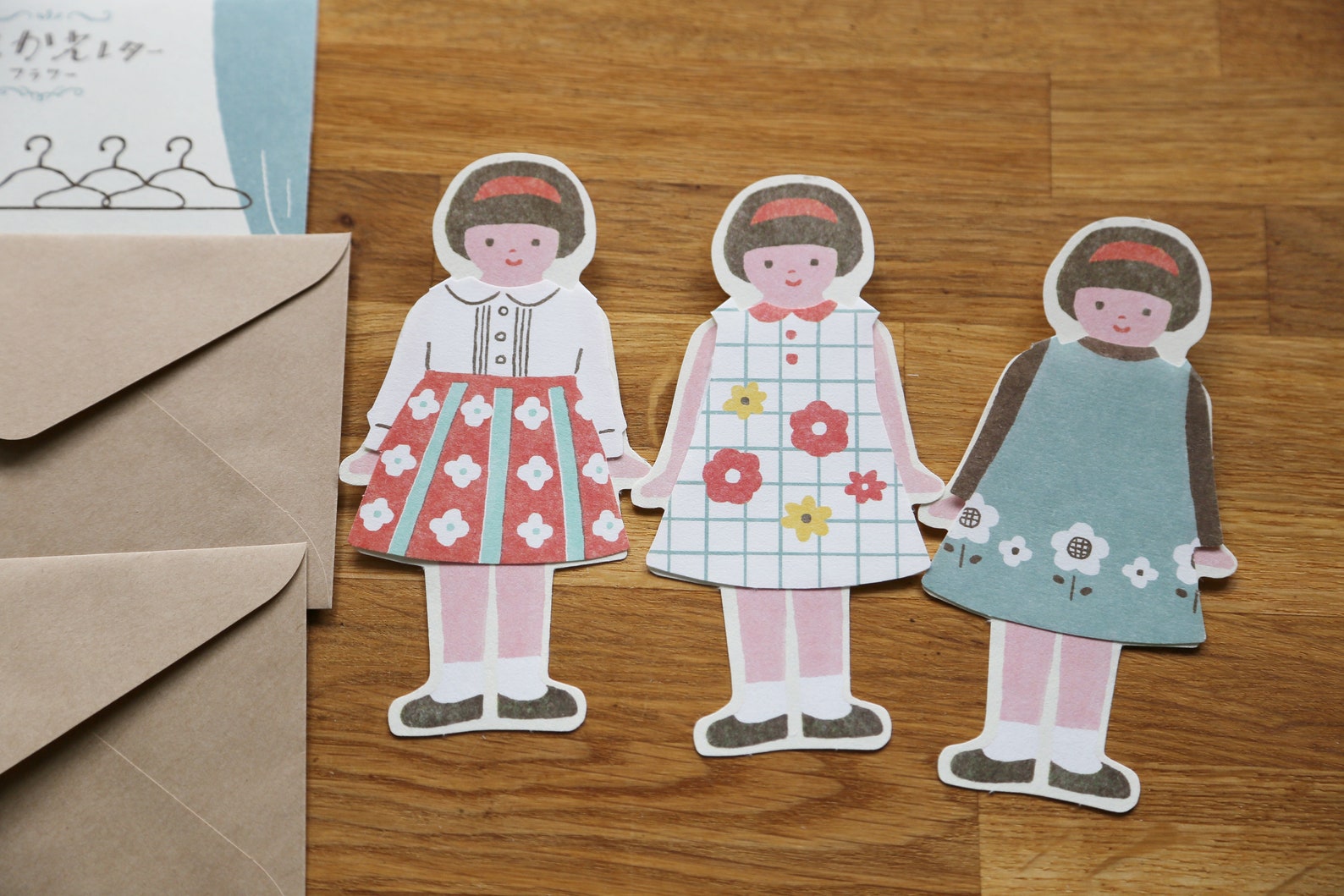 Japanese Washi Mini Letter Doll With Floral Dresses Set - Etsy