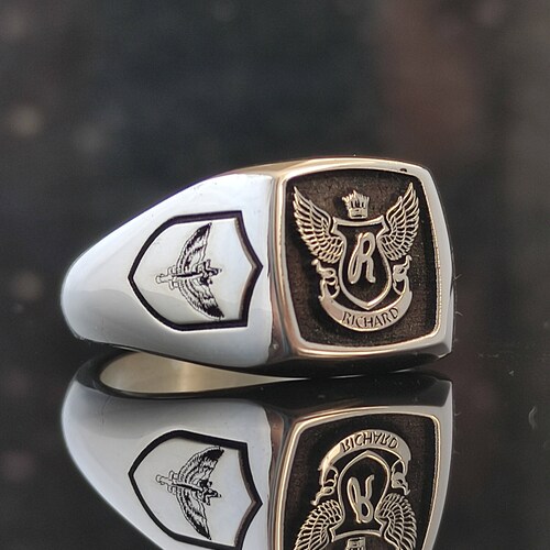 Silver Custom College Class Ring High School Class Ring | Etsy