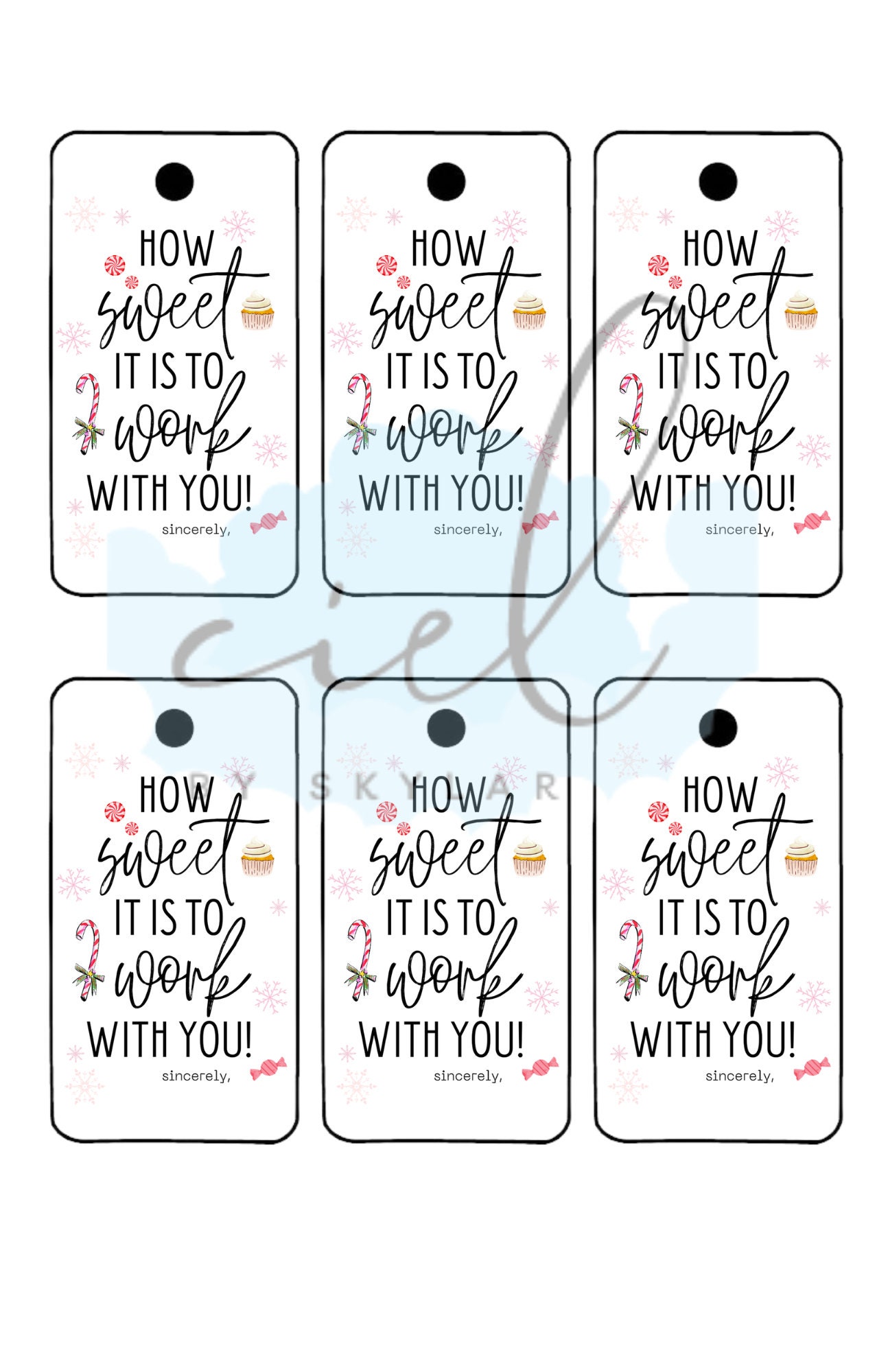 How Sweet It is to Work With You Printable Gift Tag | Christmas Gift ...