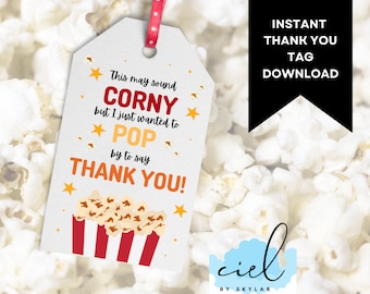 Movie Night Popcorn Flavor Wrap Template Popcorn Label - Etsy