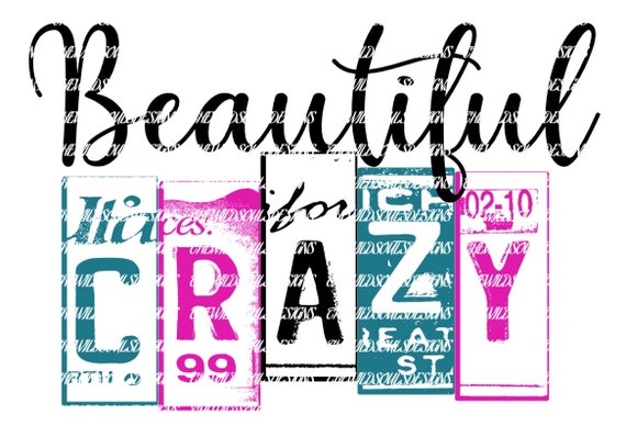 Beautiful Crazy License Plate Letters Digital Download - Etsy