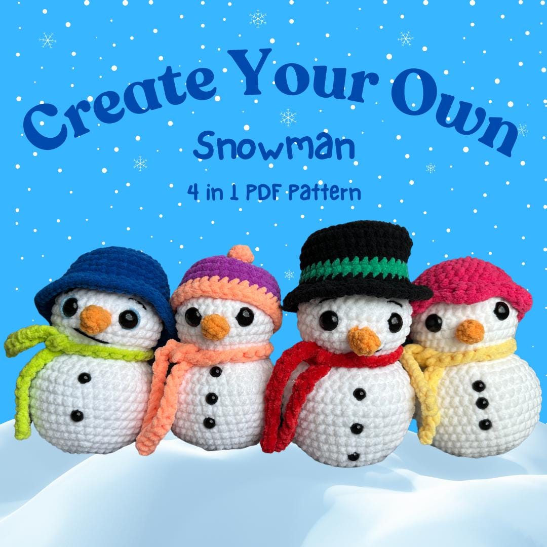 Create Your Own Snowman LOW-SEW 4 in 1 Pattern - Etsy