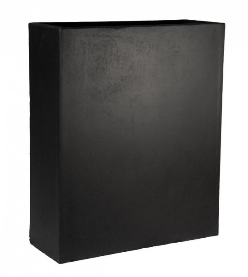 Black Narrow Concrete Planters Space Efficient Raised Flower - Etsy