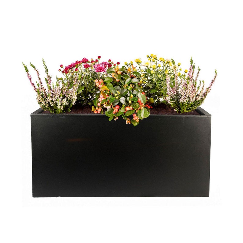 Premium Large Black Rectangular Concrete Window Box Planter - Etsy UK