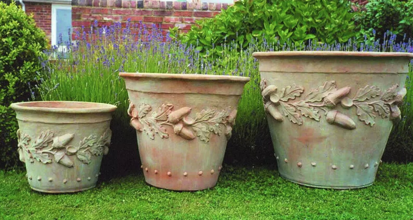 Large Round Terracotta Style Fibreglass Handmade Garden Pots Planters ...
