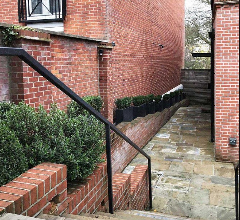 Black Narrow Concrete Planters Space Efficient Raised Flower - Etsy