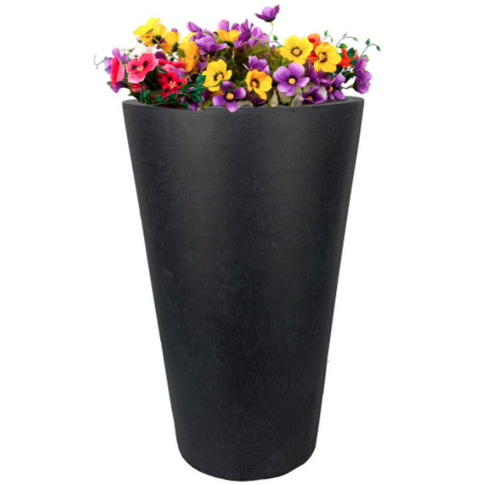Modern Contemporary Round Tall Stone Vase Dark Grey in Light - Etsy UK