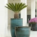 Large Round Outdoor Ceramic Turquoise Glossy Blue Planter Pot With ...