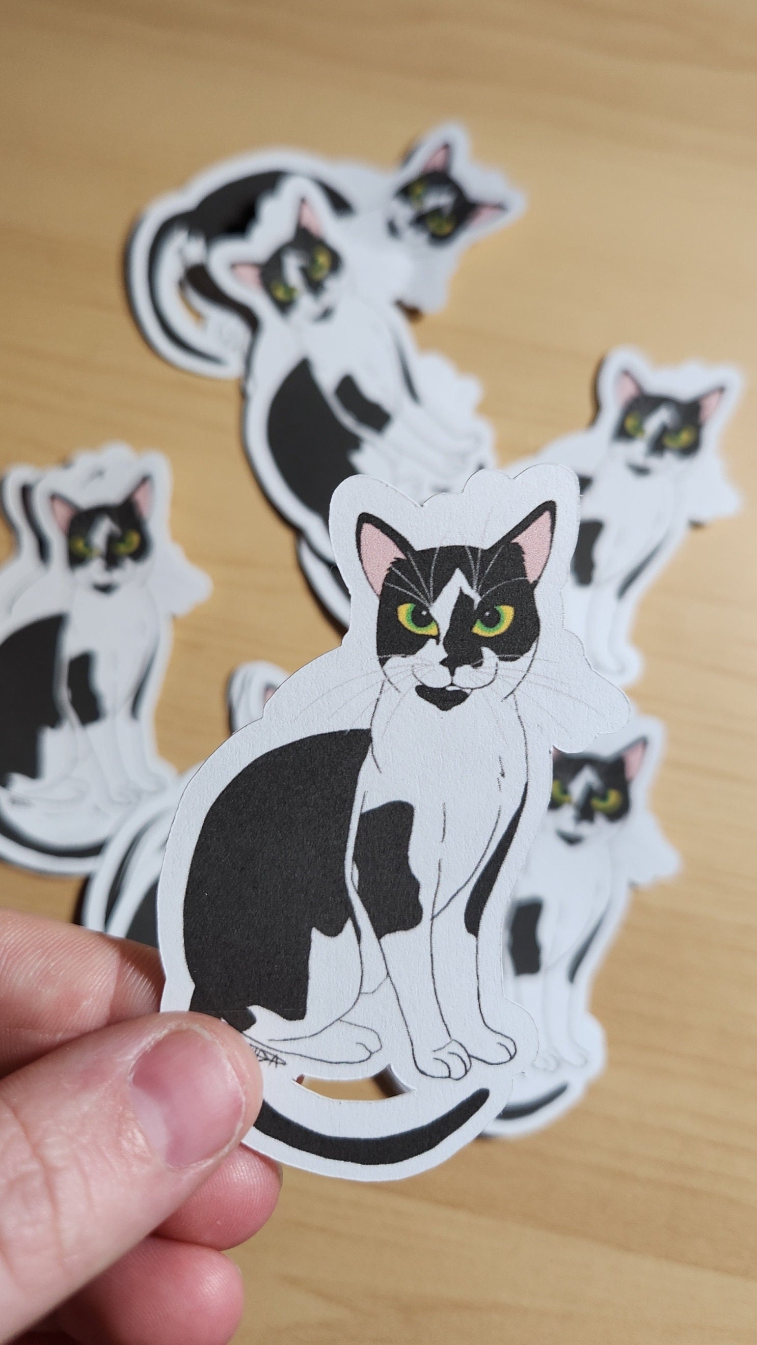 Tuxedo Cat Sticker Black and White Cat Sticker - Etsy