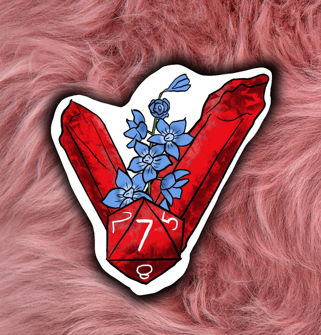 Dnd Larkspur Ruby July Birthstone Birth Flower Sticker With Gemstone ...