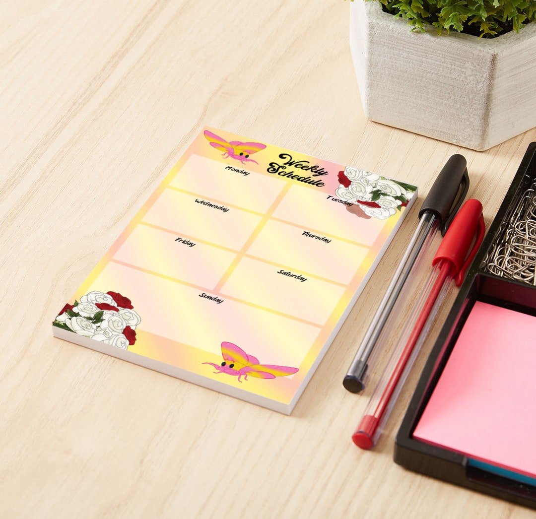 Rosy Maple Moth Weekly Schedule Planner - Etsy