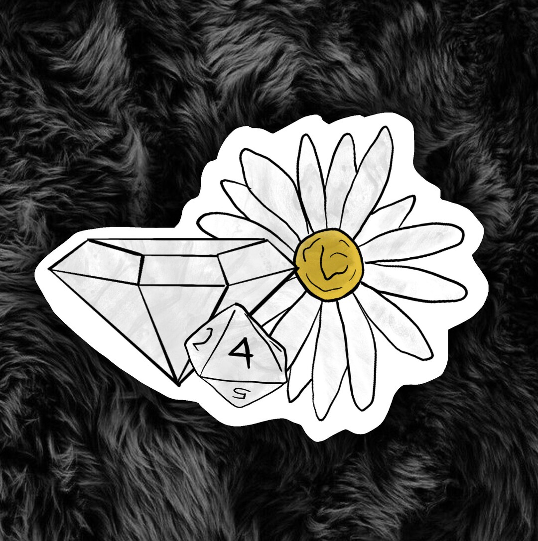 Dnd Daisy Diamond April Birthstone Birth Flower Sticker With Gemstone ...