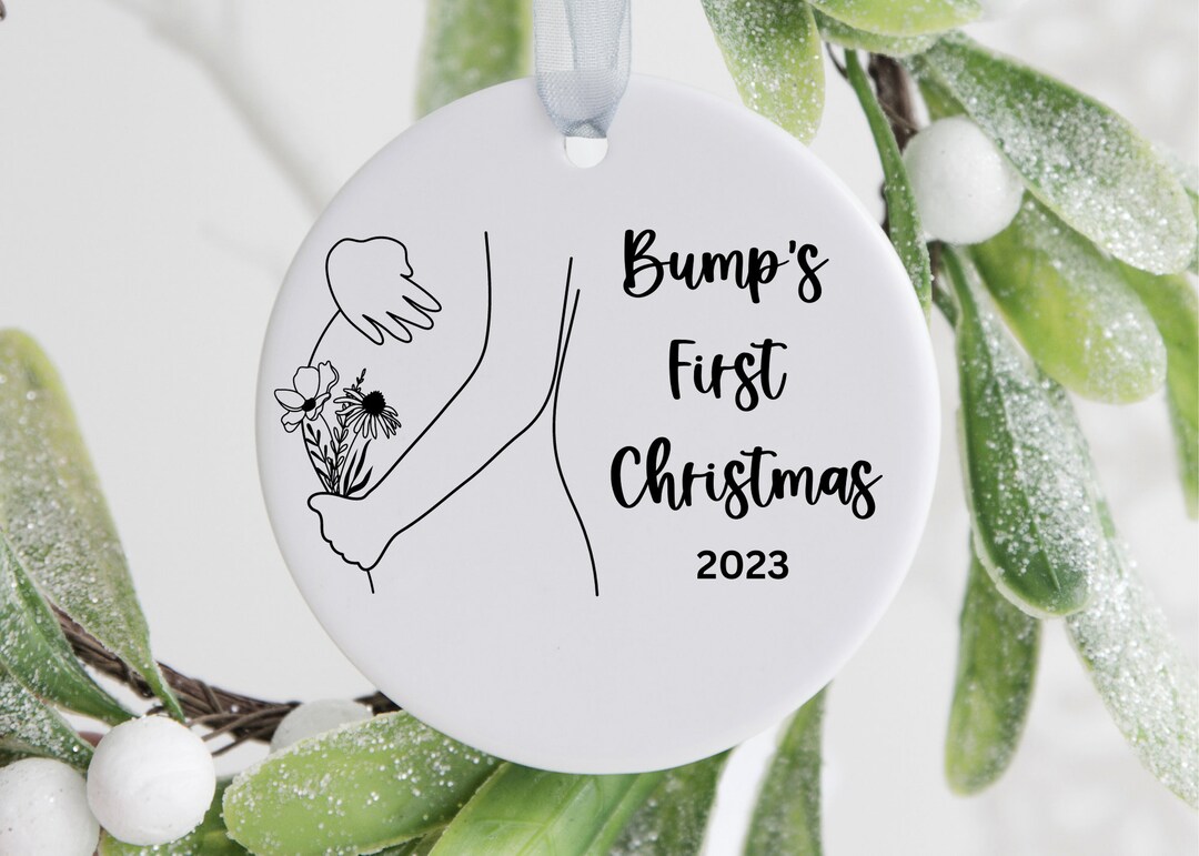Personalised Christmas Ornament, Bump's First Christmas, Pregnancy ...