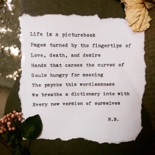 Typewriter Poem - Etsy