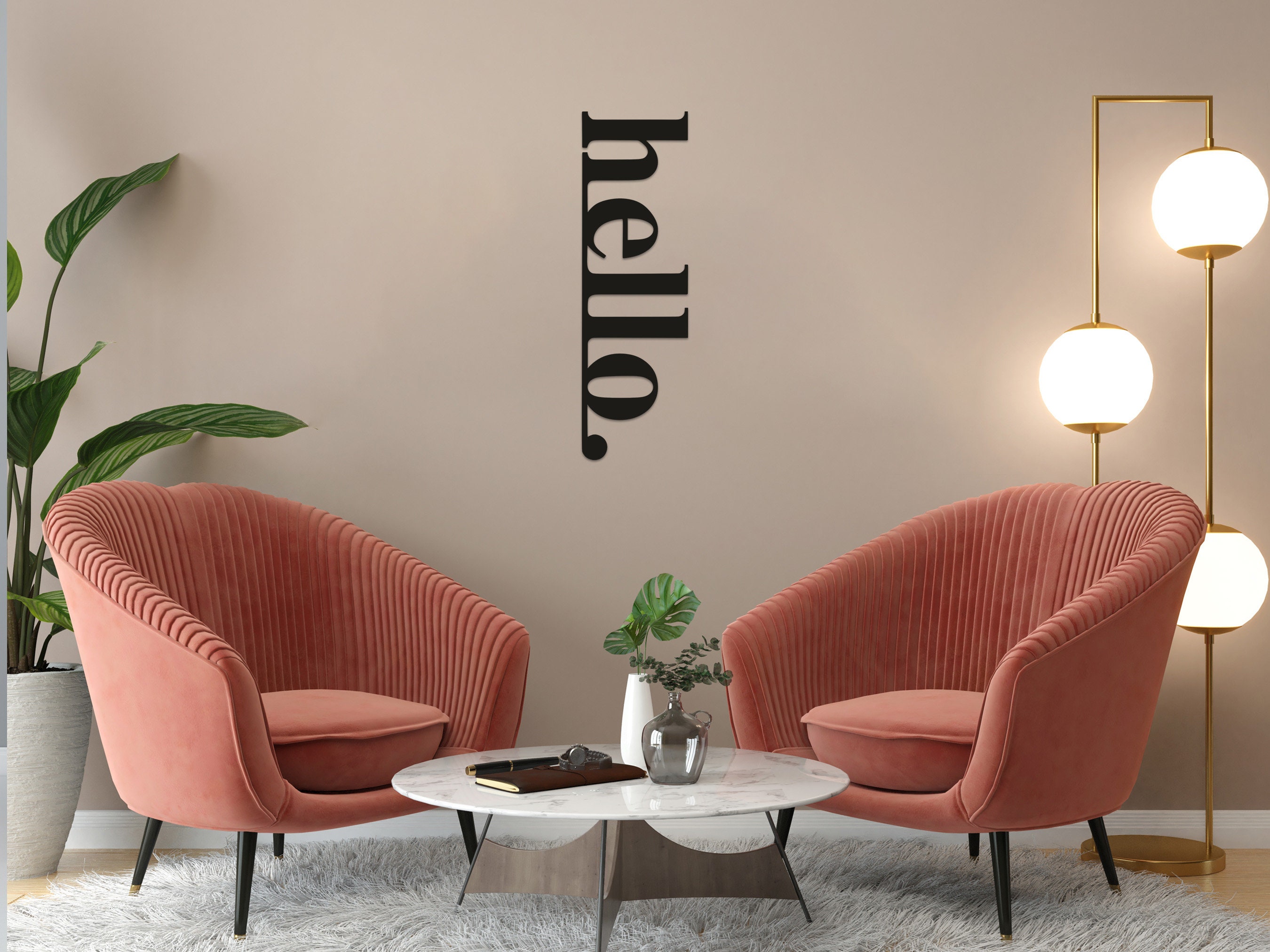 Hello Metal Wall Sign Vertical Metal Wall Art Outdoor - Etsy