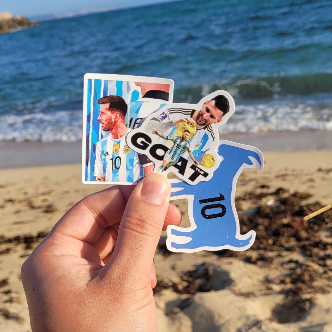 Messi Vinyl Sticker Pack – Argentina Soccer Hero | 3 Premium Pieces - Etsy