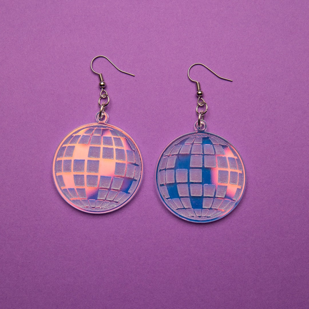 Disco Ball Statement Earrings | Retro Disco | Gift for Her - Etsy
