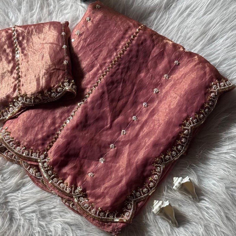 Bead Work Sarees - Etsy