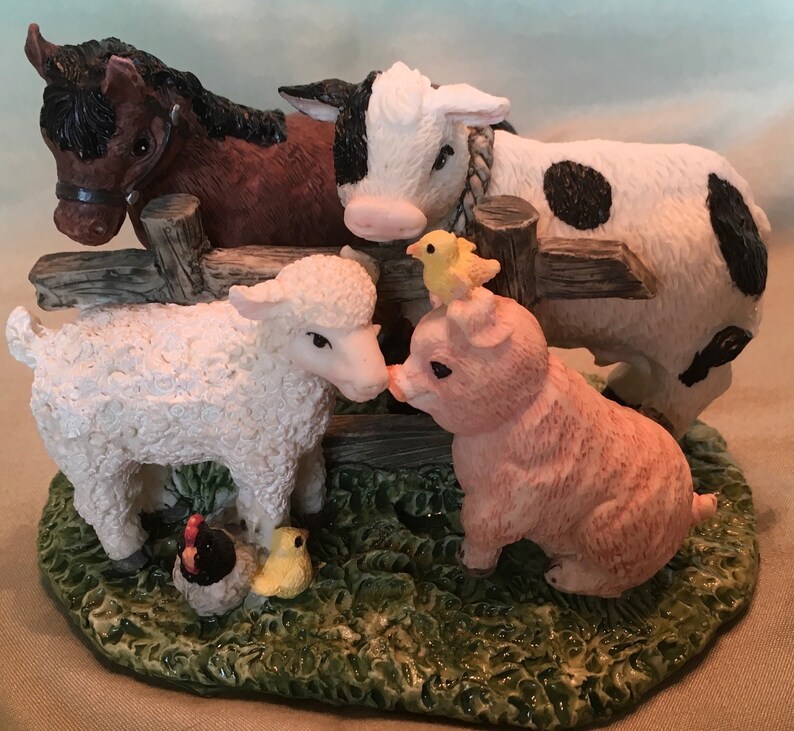 Cute Vintage Farm Animals Figurine - Etsy