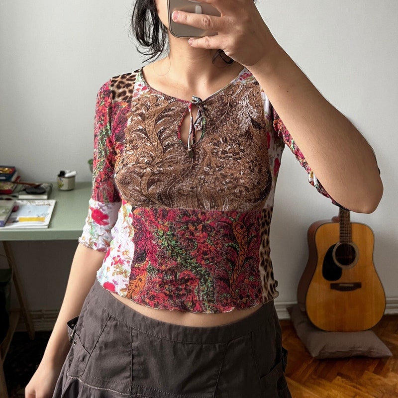 Mesh Printed Top - Etsy