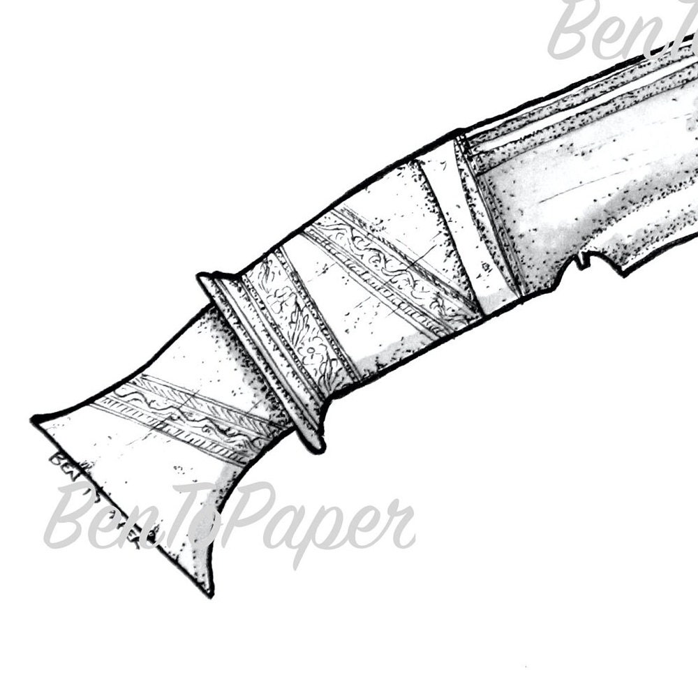 Nepalese Kukri Knife Illustration - DIGITAL DOWNLOAD - Etsy