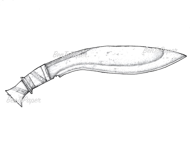 Nepalese Kukri Knife Illustration - DIGITAL DOWNLOAD - Etsy