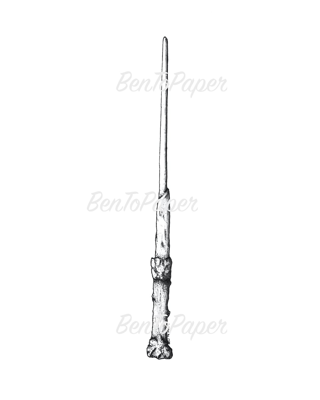 Harry's Wand Illustration - DIGITAL DOWNLOAD - Etsy