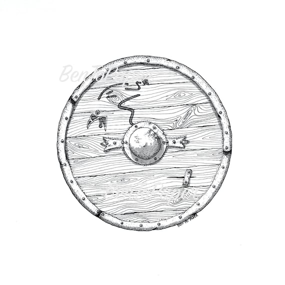 Viking Shield Drawing