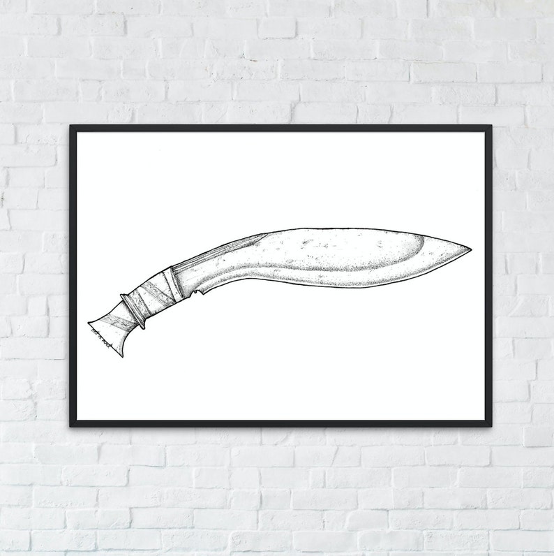 Nepalese Kukri Knife Illustration - DIGITAL DOWNLOAD - Etsy