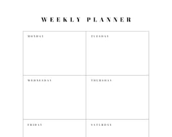 Simple Weekly Planner Printable Minimalist Weekly Schedule - Etsy