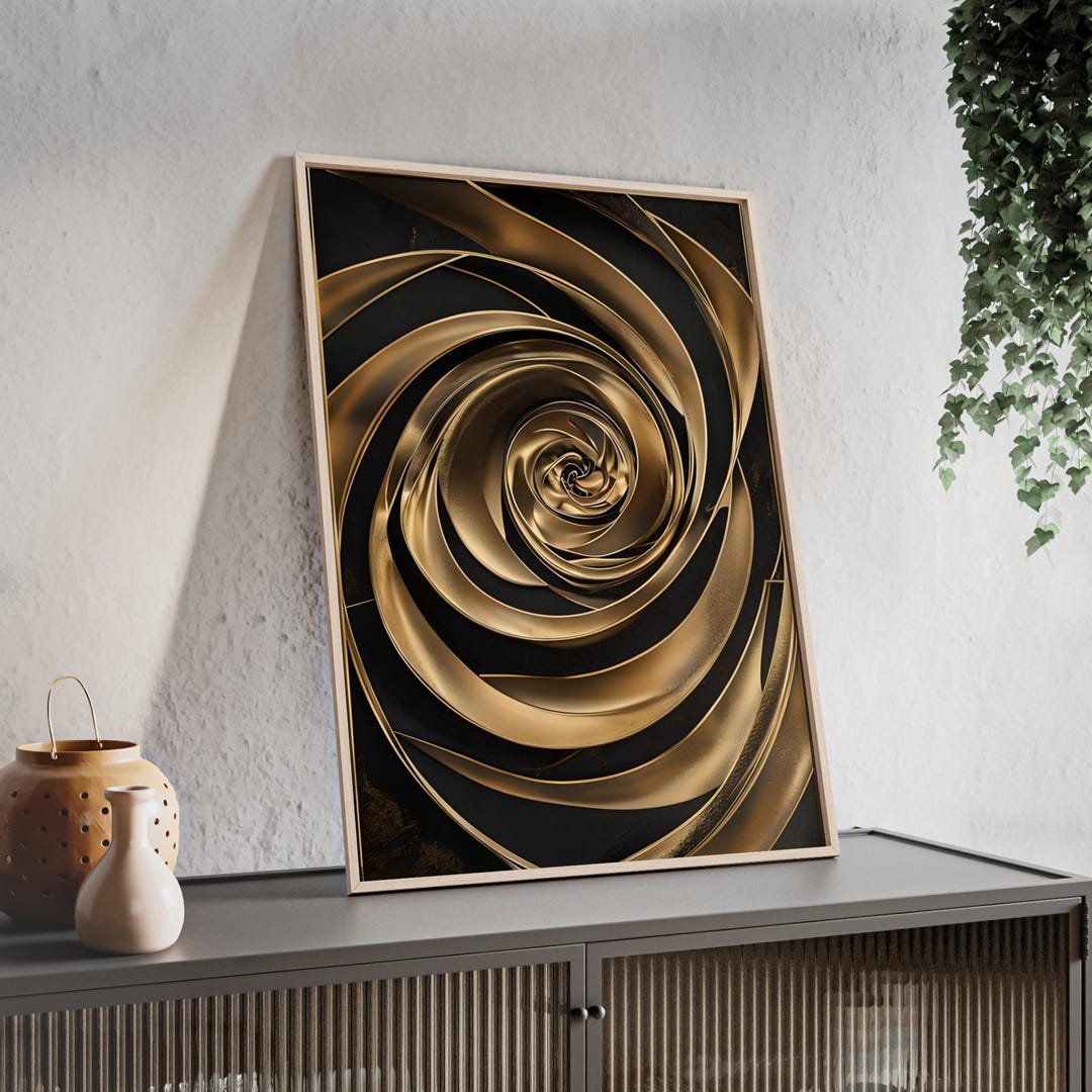 Golden Ratio Parametric Wall Art - Dimensional Black & Gold Poster ...