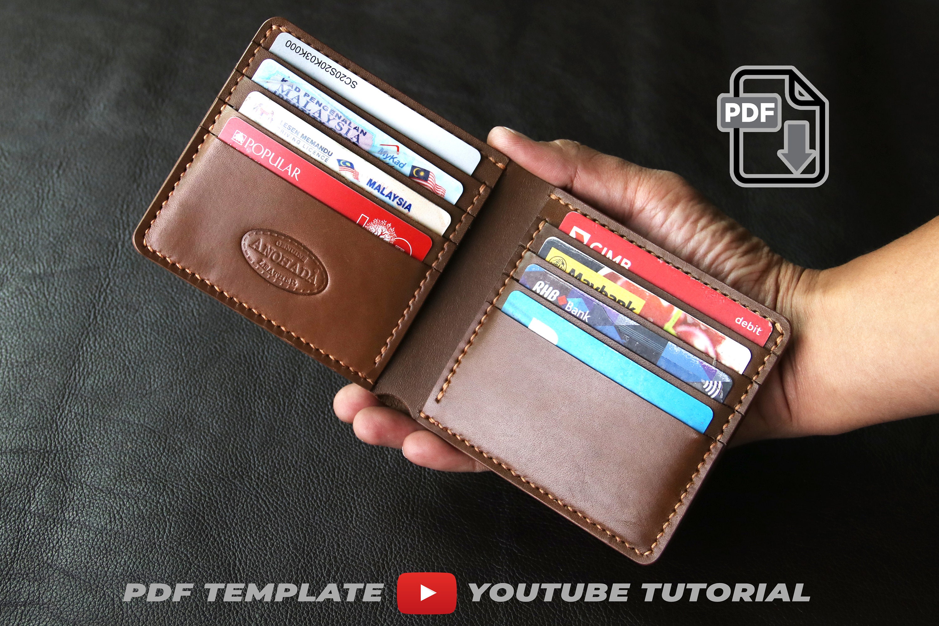 10 Pockets Bifold Wallet - PDF Pattern With Tutorial Video || PDF ...